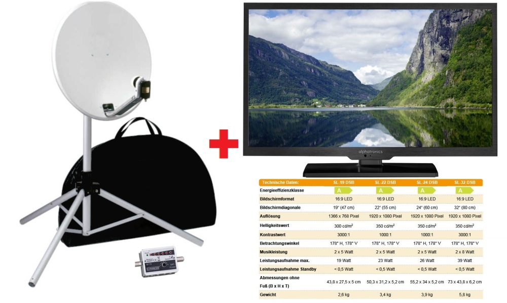 Starter-Kit 32", inkl. Sat-Komplettset